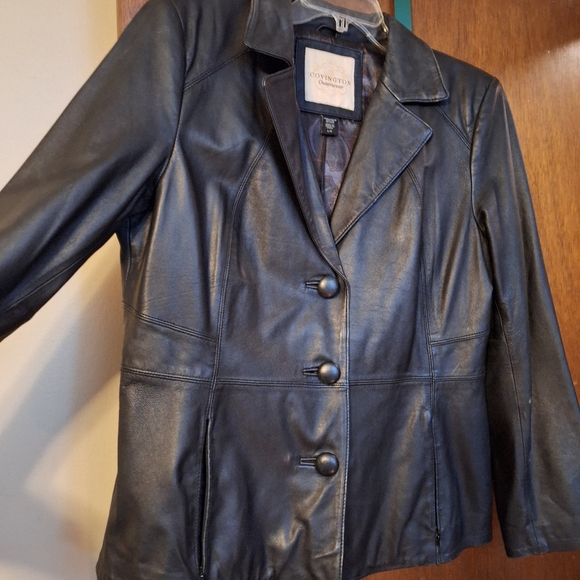 Covington | Jackets & Coats | Preowned Covington Black Leather Jacket 4 ...